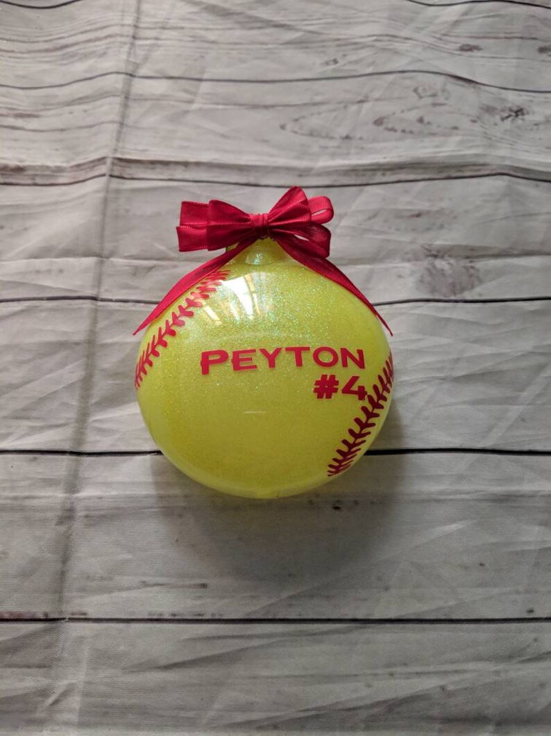 Softball Ornament/ Softball Christmas/ Sports Ornament/ Sports Gift ...
