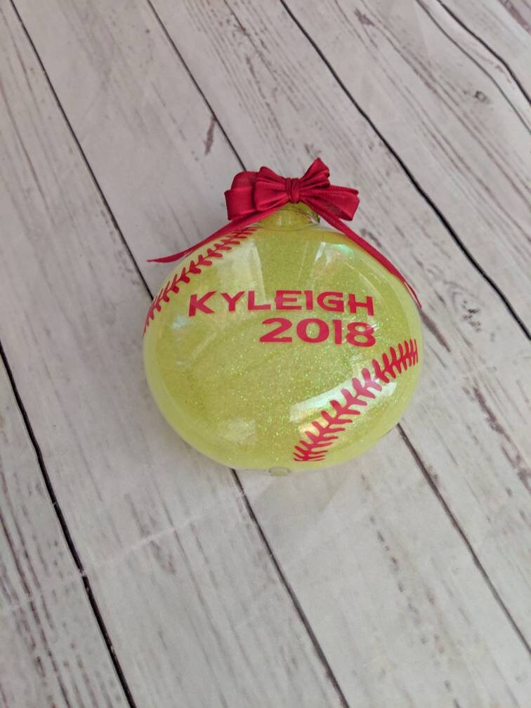 Softball Ornament/ Softball Christmas/ Sports Ornament/ Sports Gift ...