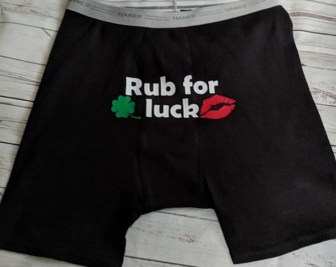 Rub for Luck / Men's Boxer Briefs/ Custom Boxer Briefs/stoking Stuffer ...
