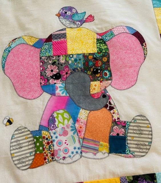 Patchwork Elephant Quilt Pattern, PDF Instant Download, Baby Blanket ...