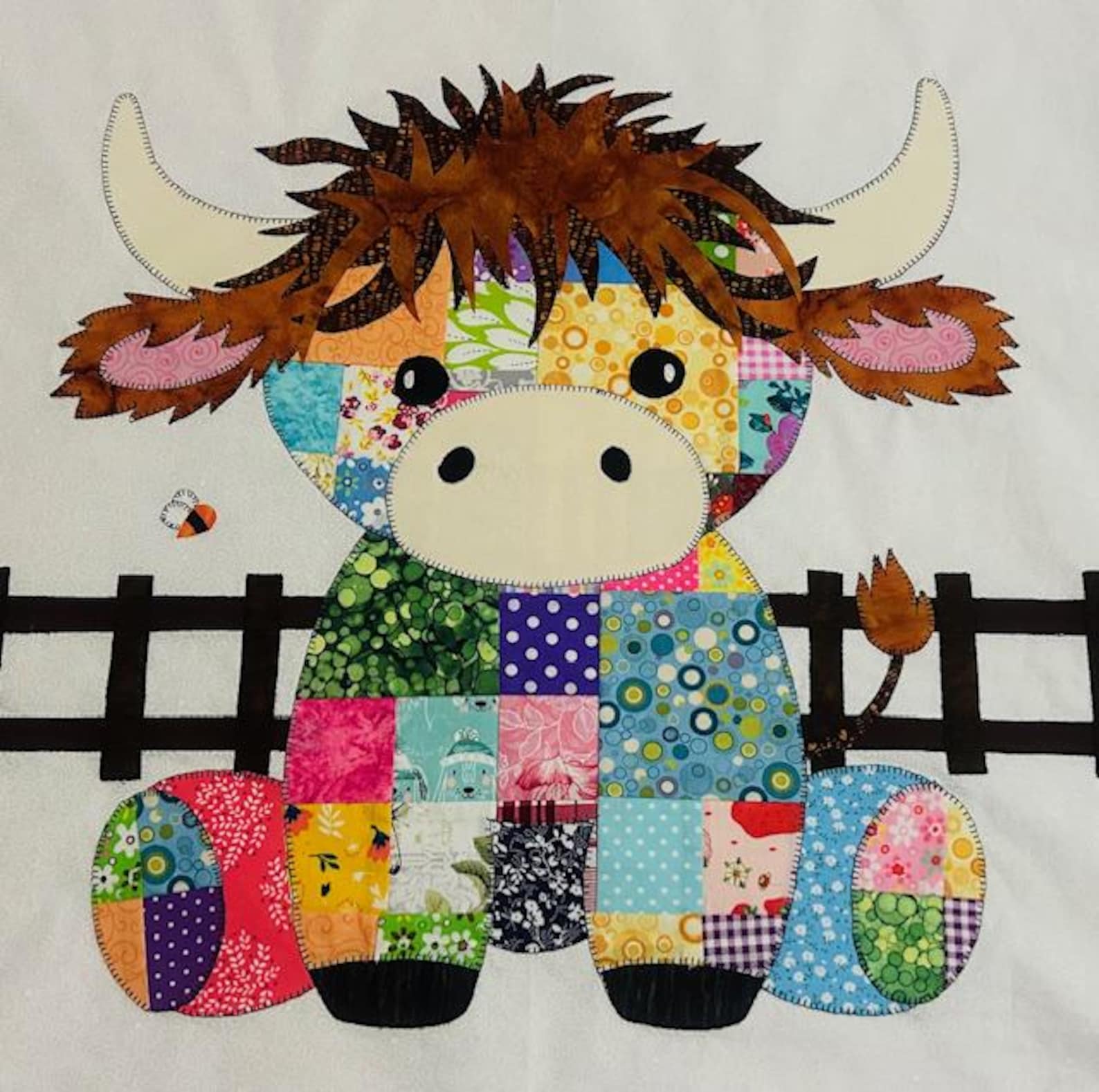 Jumbo Patchwork Highland Cow Baby Blanket Quilt Pattern (PDF Download ...