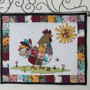 Patchwork Rooster Quilt Pattern: Applique Wall Hanging (PDF Download) - Etsy