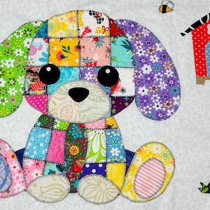 Patchwork Puppy Quilt Pattern, PDF Instant Download, Baby Blanket, Wall ...