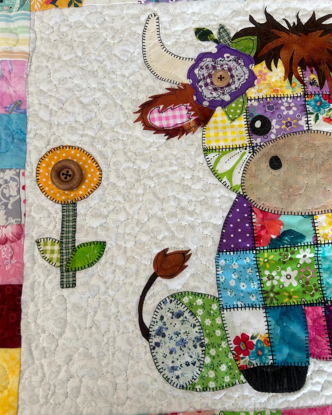 Highland Cow Patchwork Quilt Paper Pattern: Baby Blanket, Wall Hanging ...