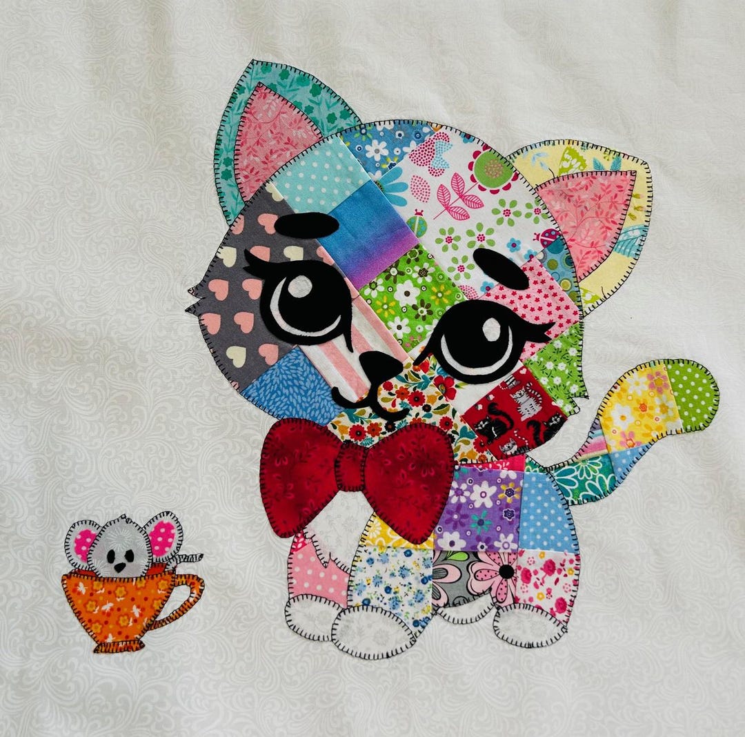 Cat Patchwork Quilt Pattern, Paper Pattern - Etsy