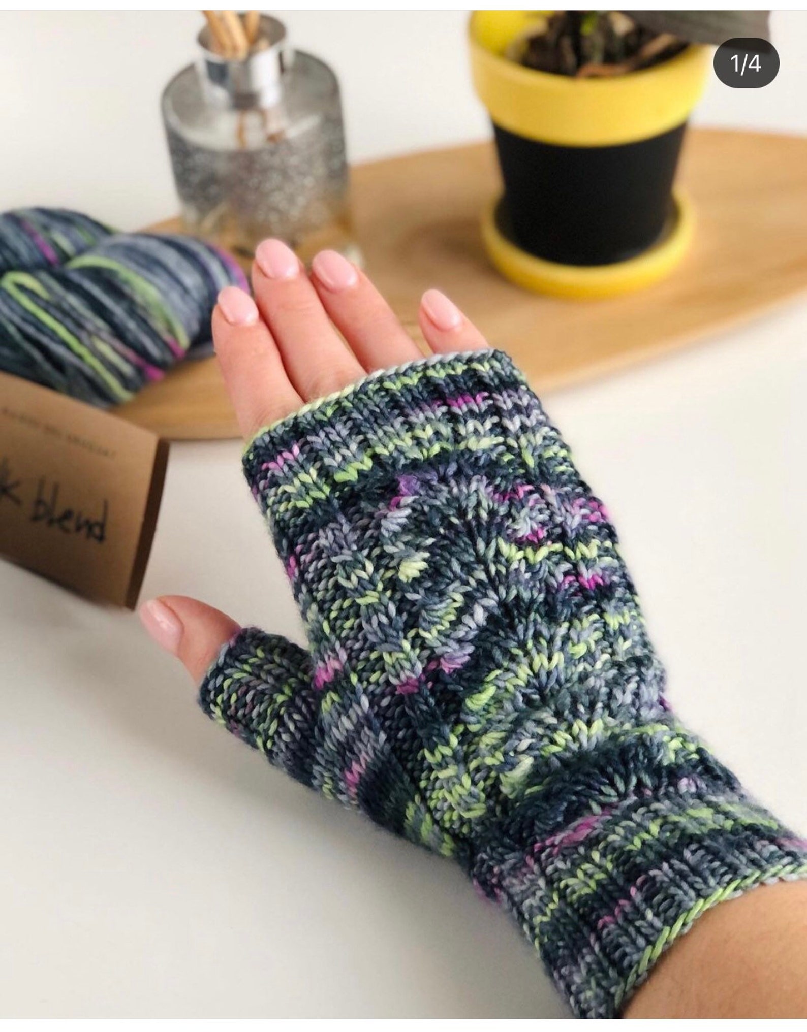 Knit Fingerless Mitts Pattern Pattern How to Knit Fingerless - Etsy