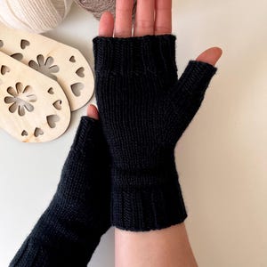 Knit Fingerless Gloves, Knit Fingerless Mittens, Women Merino Gloves ...