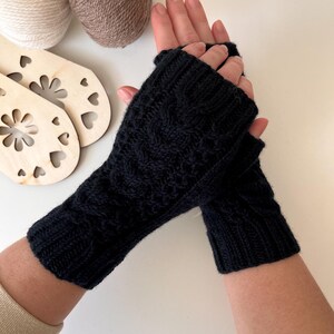 Knit Fingerless Gloves, Knit Fingerless Mittens, Women Merino Gloves ...