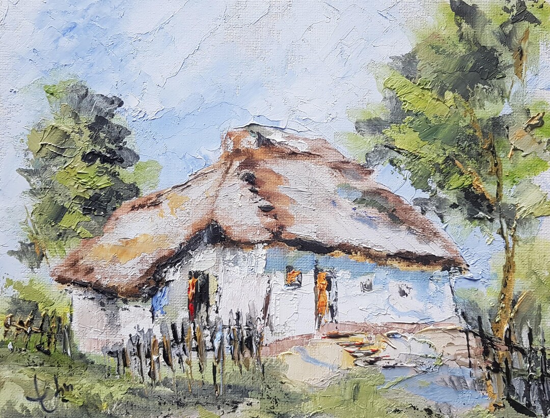 Hot Summer, Original Colorful Oil Painting From Transylvania, Modern ...