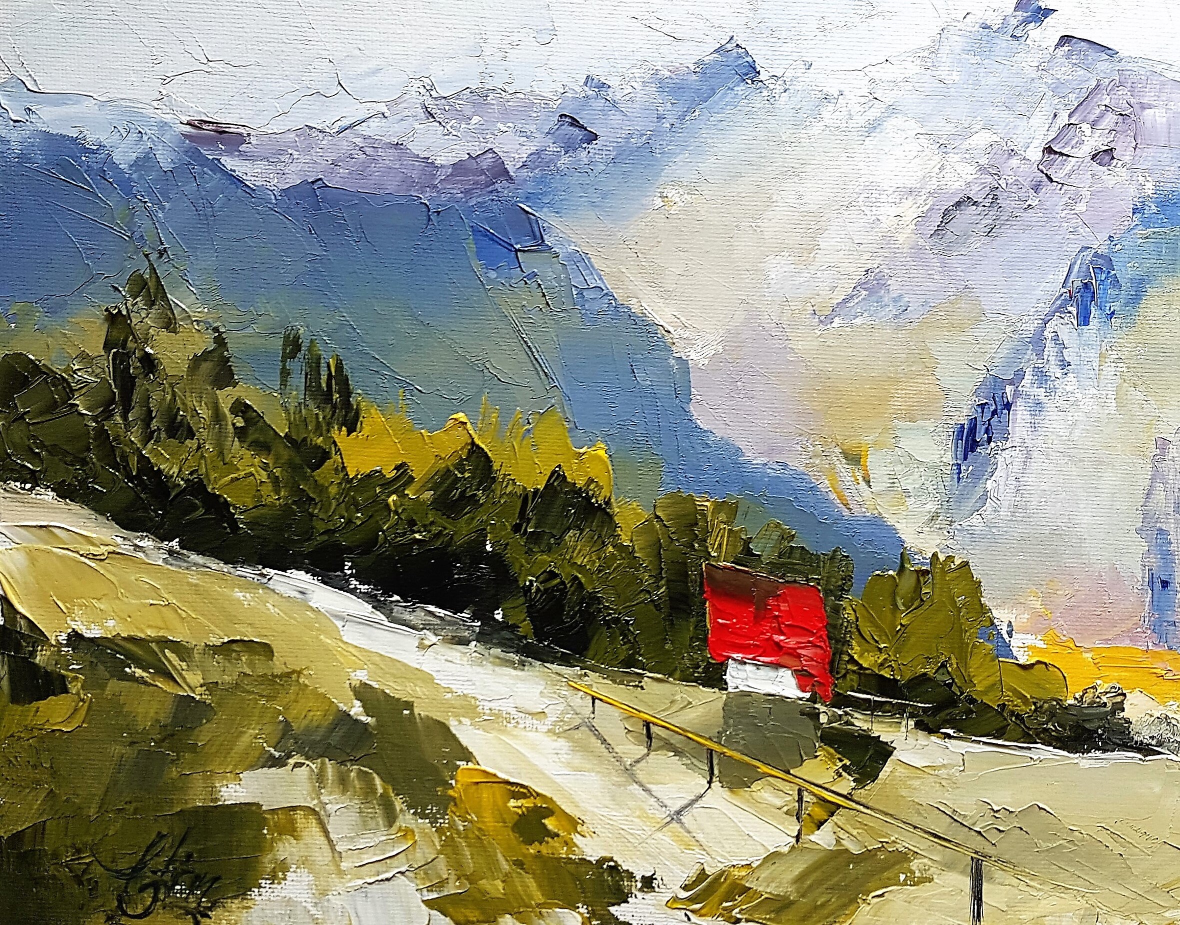 Alps Mountain Painting Mountainscape Oil Painting Gifts - Etsy
