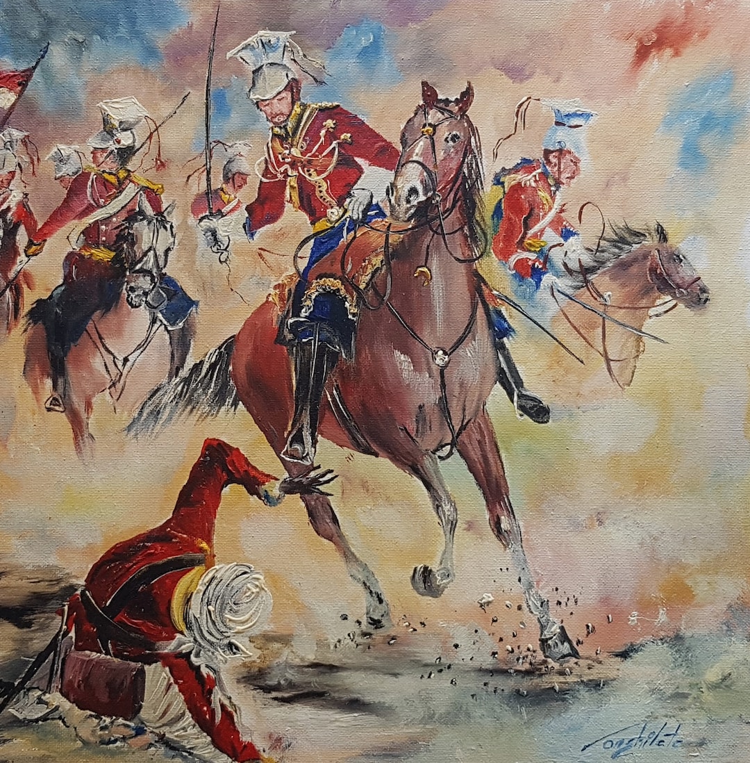 IN Progress...hussars Cavalry Painting, War Landscape, Cavalry Fight ...