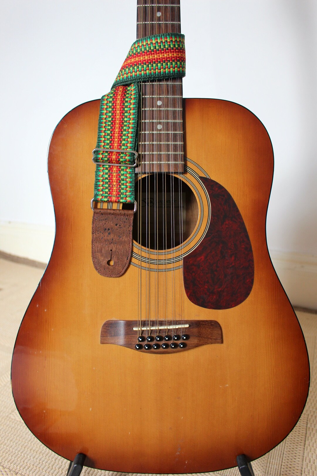 Handwoven Guitar Strap With Cork Ends - Etsy