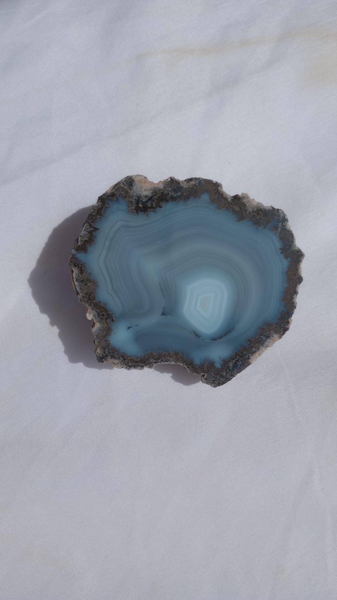 Mexican Geode With Shades of Pale Blues and a White Lace Center - Etsy