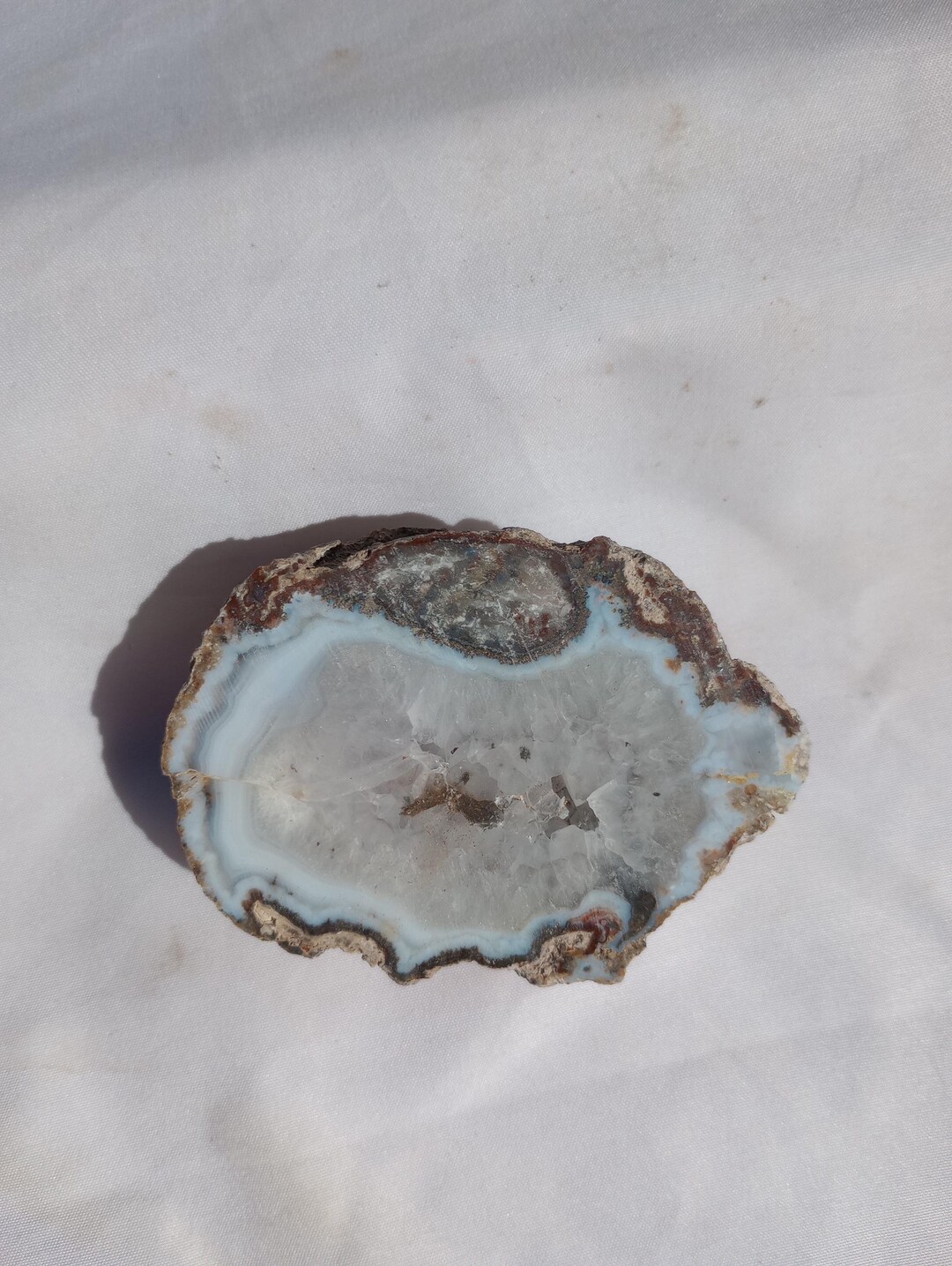 Geode With a Blue Band Around a Quartz Filled Center - Etsy