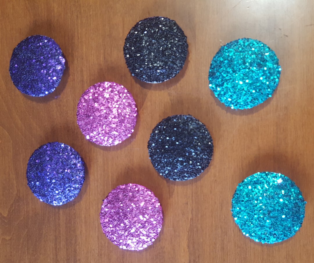 Glitter Circle Magnets, Choice of Color, Round Magnets, Circle Magnets ...