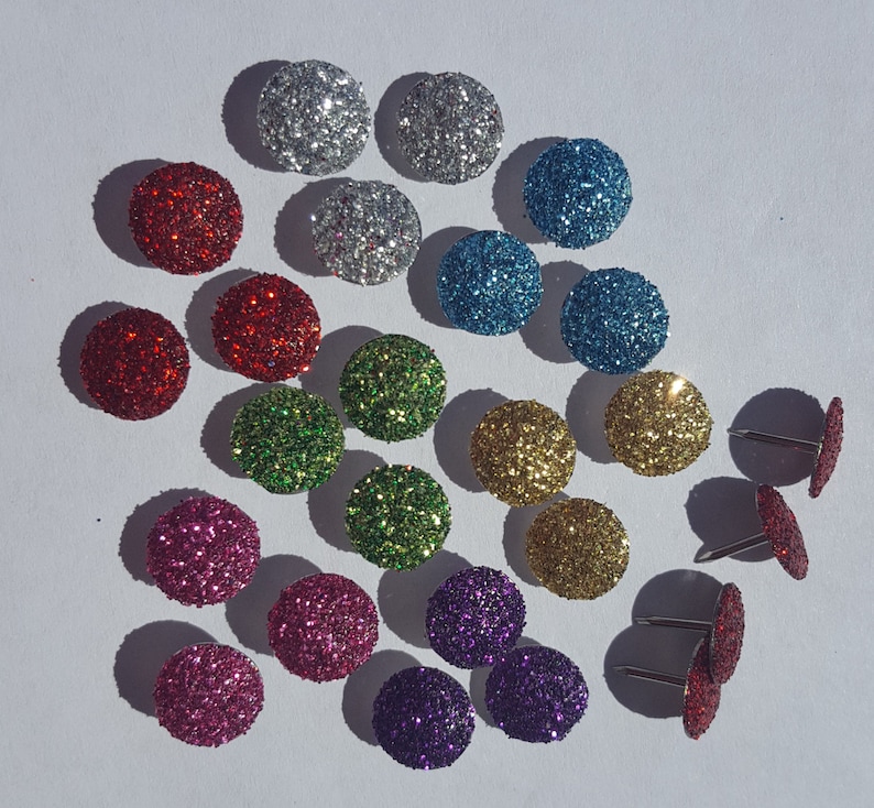 Glitter Thumbtack Flat Push Pins Office Supplies | Etsy