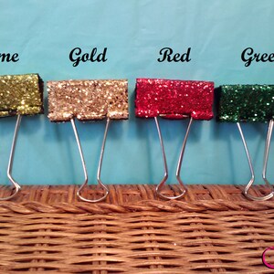 Glitter Binder Clips, Metal, (41mm or 32mm), (your Choice of Color ...