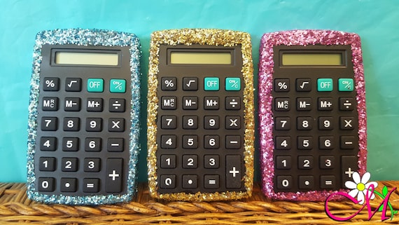 Glitter Calculator your Choice of Color Pink Calculator | Etsy