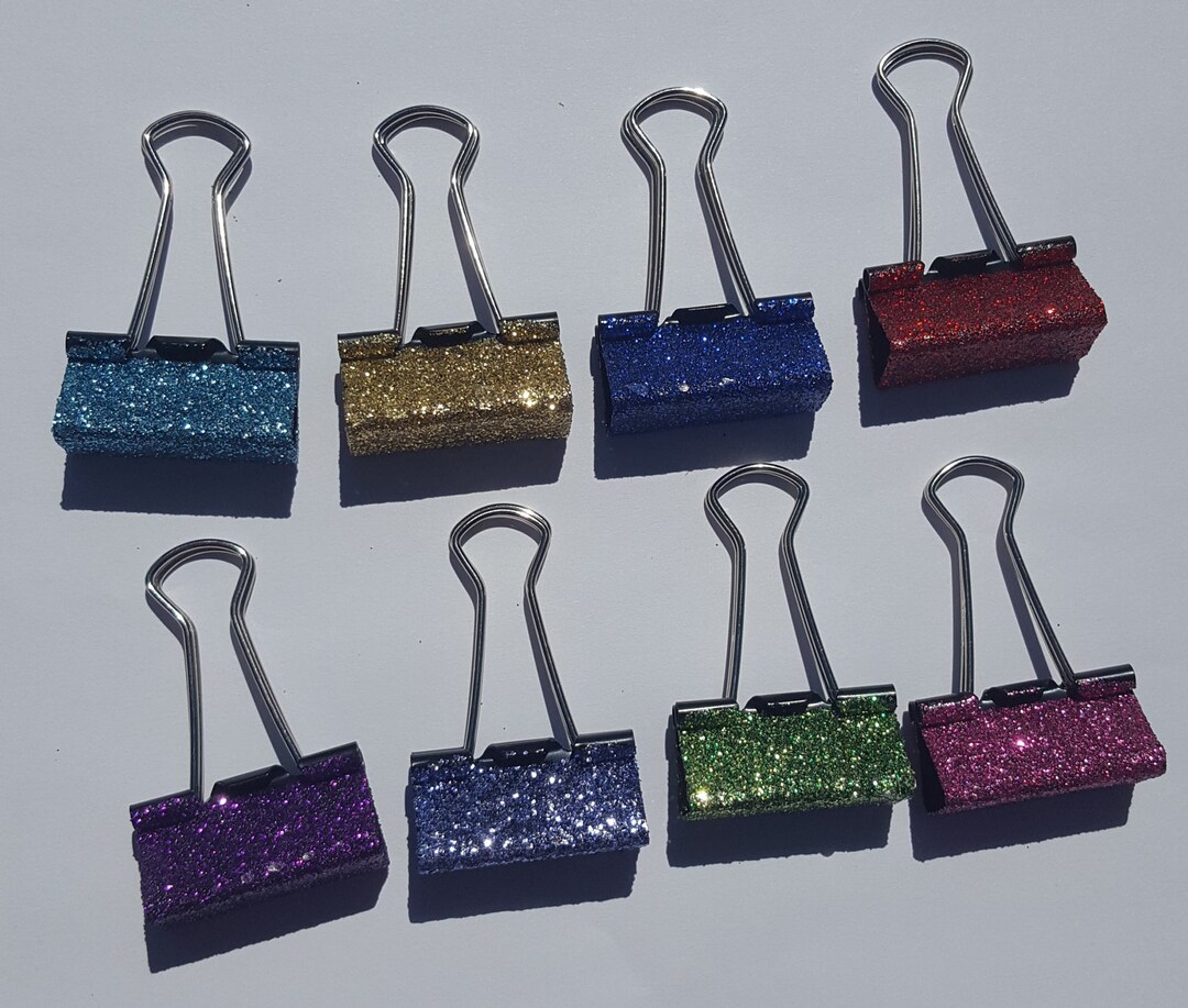 Extra Fine Glitter Binder Clips (metal) (32mm) (your Choice of Color ...