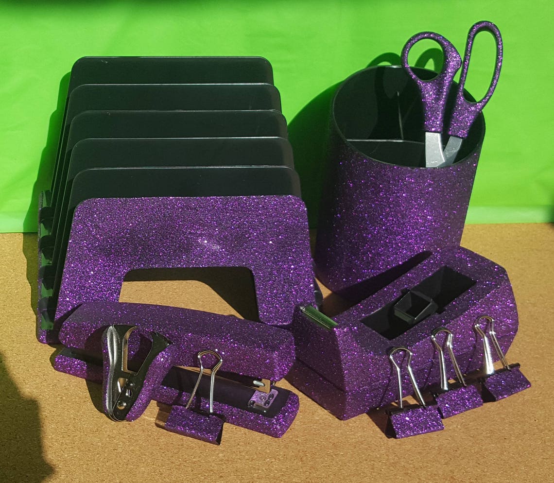 Purple Extra Fine GLITTER Office Supplies, 10-piece Set, School ...