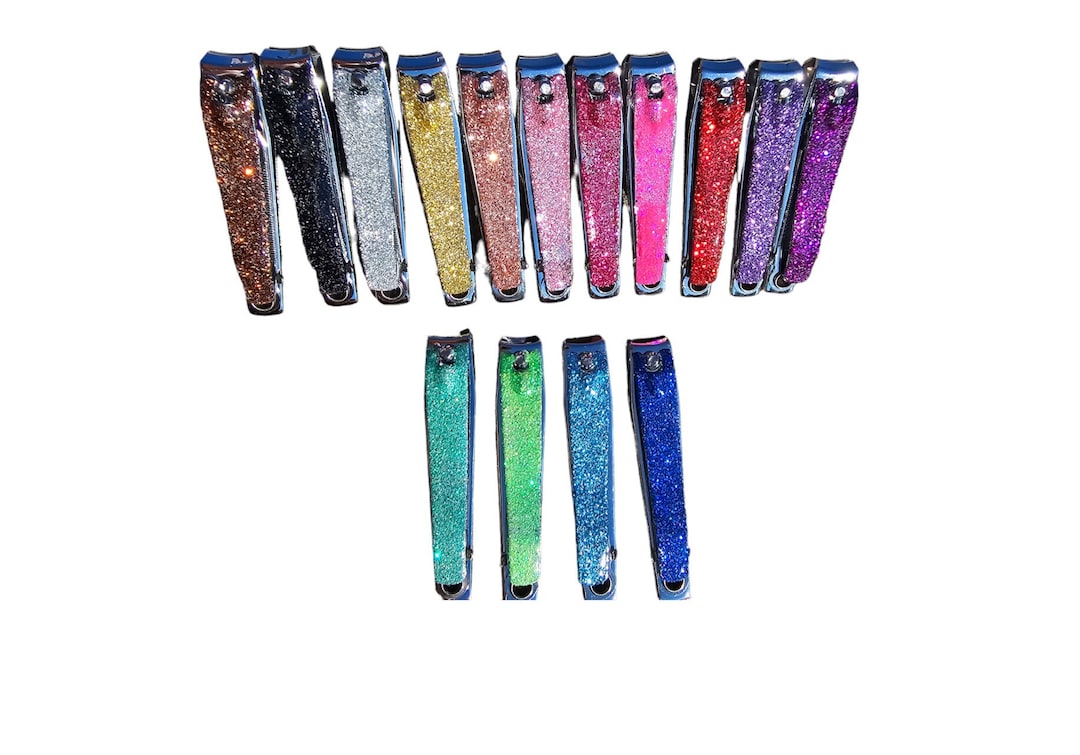 Epoxy Sealed Stylish Glitter Decorated Custom Stainless Steel Nail ...
