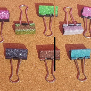 Extra Fine Glitter Binder Clips (metal) (32mm) (your Choice of Color ...
