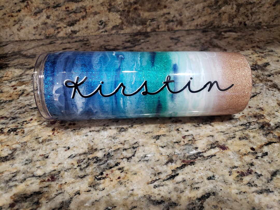 Personalized EPOXY Beach Stainless Steel Tumbler, Custom Glitter Beach ...