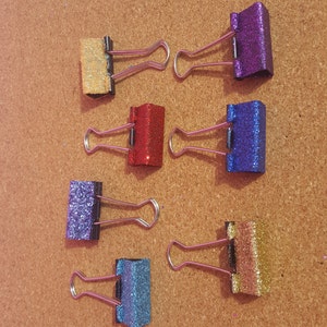 Extra Fine Glitter Binder Clips (metal) (32mm) (your Choice of Color ...