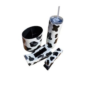 Glitter Cow Print Office Supplies With Matching 20oz Stainless Steel ...