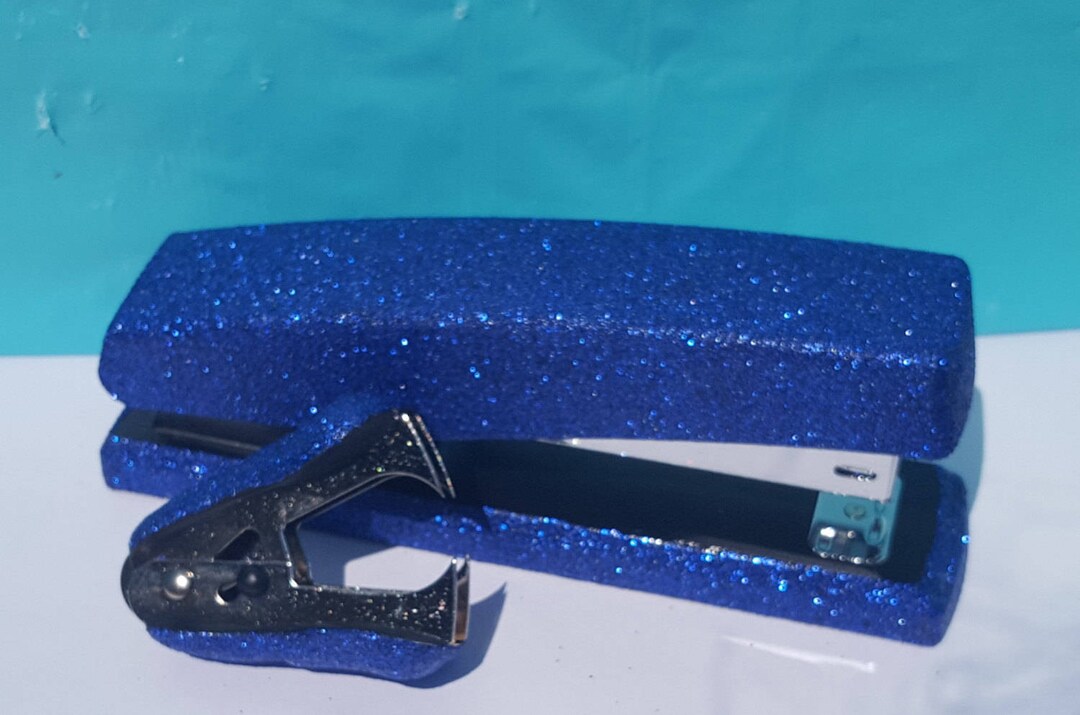 Royal Blue Glitter Office Supplies, Blue Tape Dispenser, Blue Stapler ...