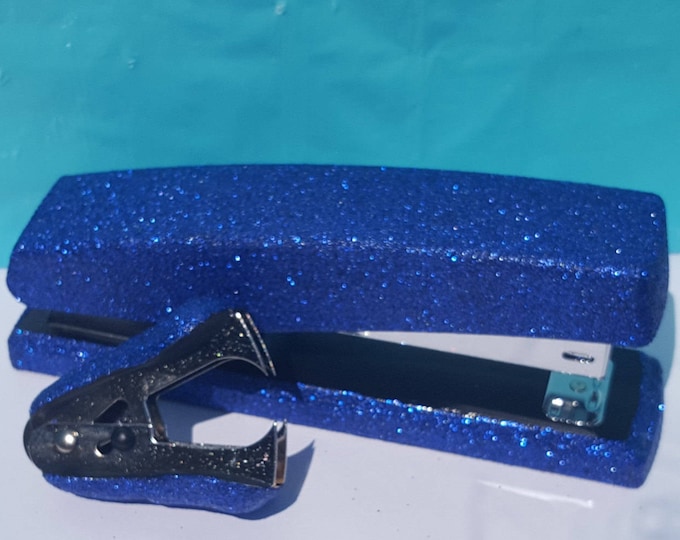 Royal Blue Glitter Office Supplies, Blue Tape Dispenser, Blue Stapler ...