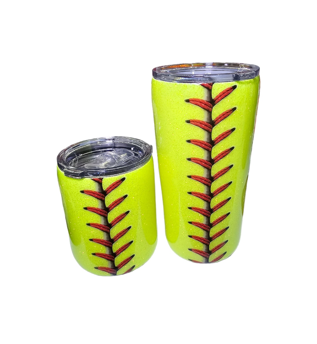 EPOXY Glitter Softball Stainless Steel Tumbler (can Be Personalized ...