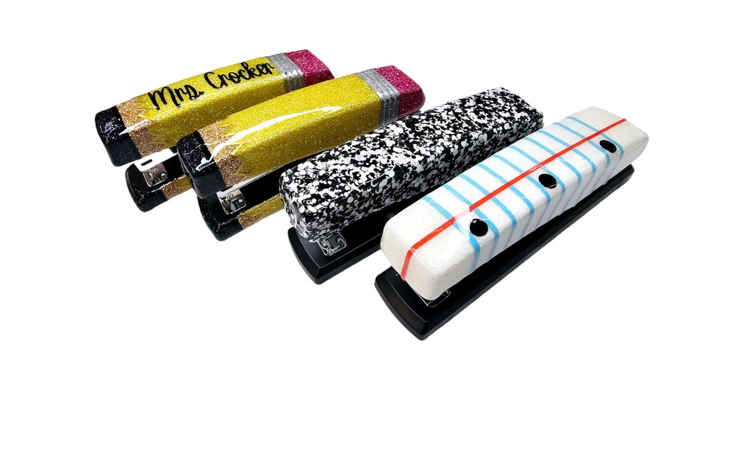 One Epoxy Glitter Teacher Stapler, Glitter Pencil Stapler, Lined Paper ...