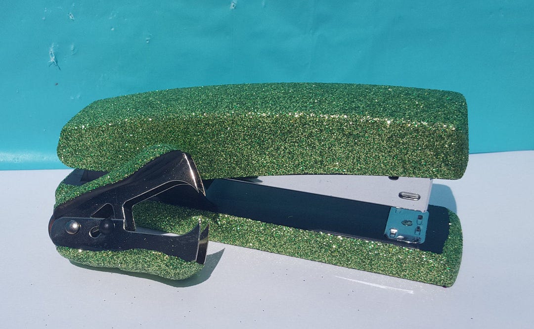 Green Glitter Office Supplies, Green Tape Dispenser, Green Stapler ...