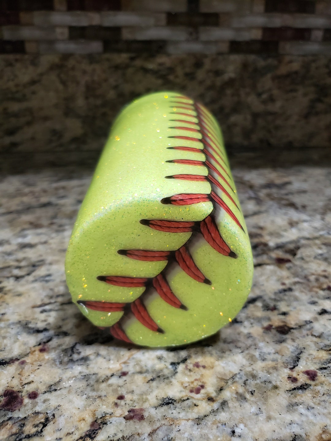 EPOXY Glitter Softball Stainless Steel Tumbler can Be Personalized ...