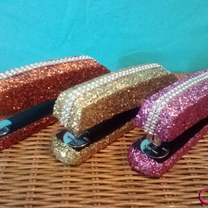 Purple Glitter Desk Stapler and Tape Dispenser Set, Office Supplies ...