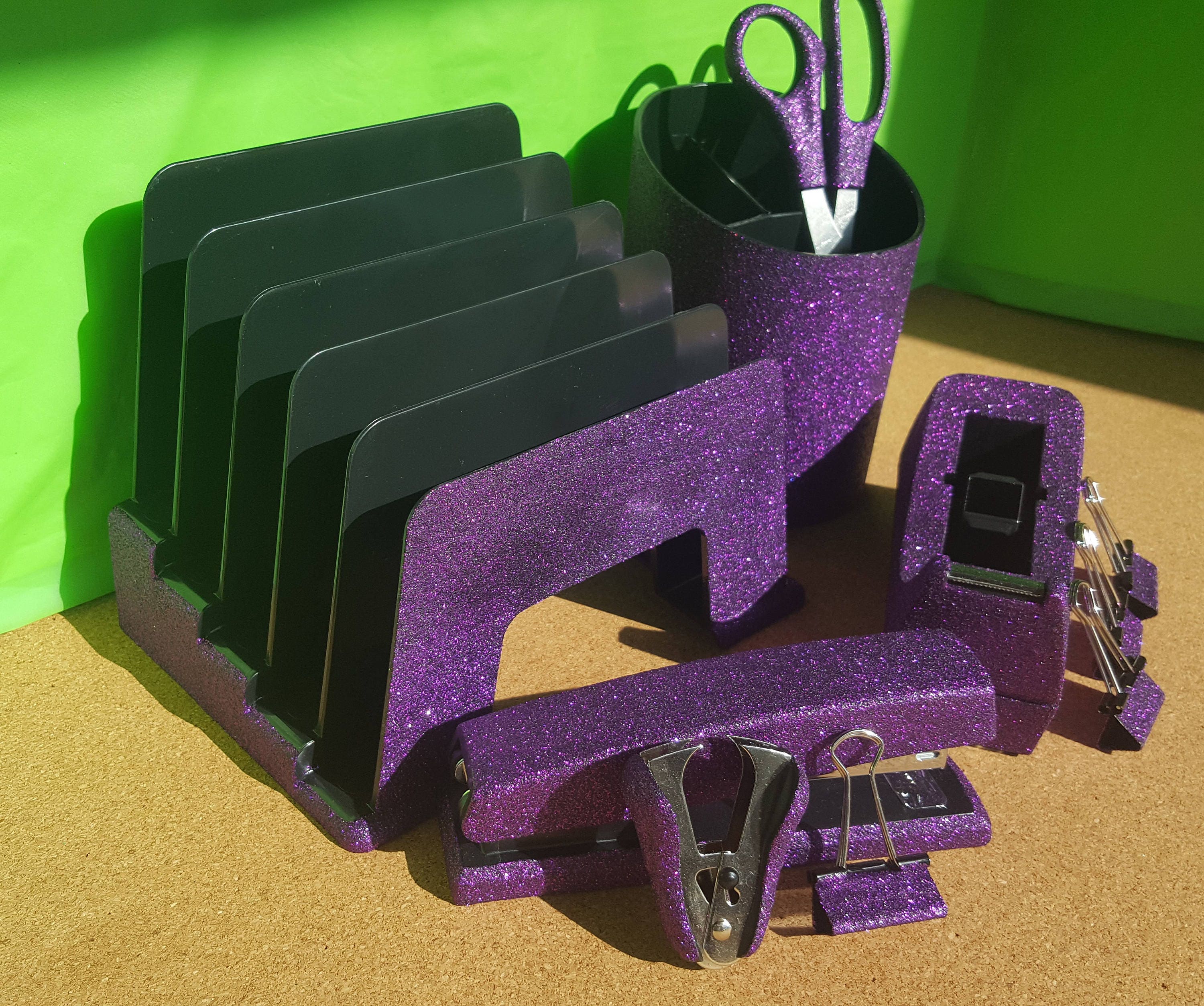 Purple Extra Fine GLITTER Office Supplies, 10-piece Set, School ...