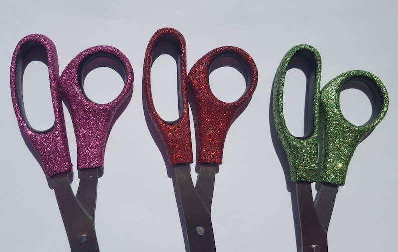 Glitter Office Scissors Pink Scissors Blue Scissors Red | Etsy