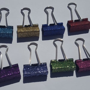 Extra Fine Glitter Binder Clips (metal) (32mm) (your Choice of Color ...