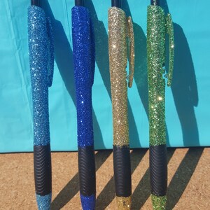 Neon Glitter Ball Point Pens With Black Ink, Office Supplies, Pens ...