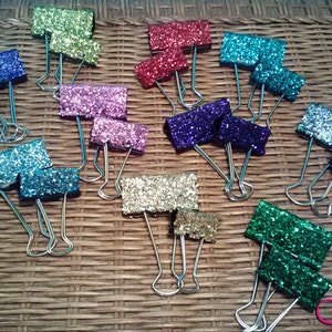 Glitter Binder Clips, Metal, (41mm or 32mm), (your Choice of Color ...