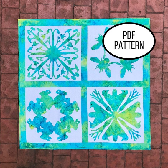 Hawaiian Applique PDF Quilt Pattern Hawaiian Garden | Etsy
