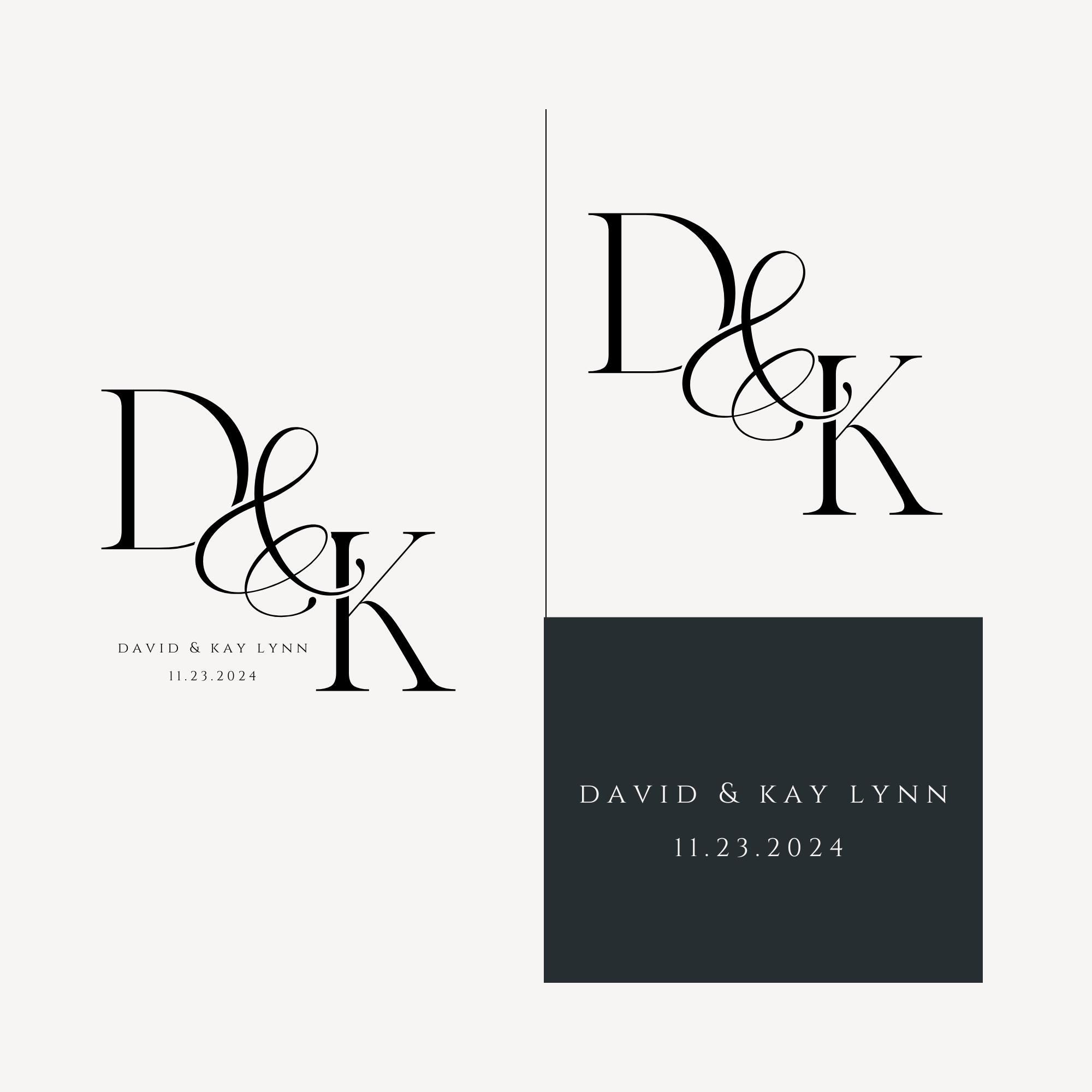Wedding Monogram Logo DK, KD | K & D Digital Download Instant - Etsy