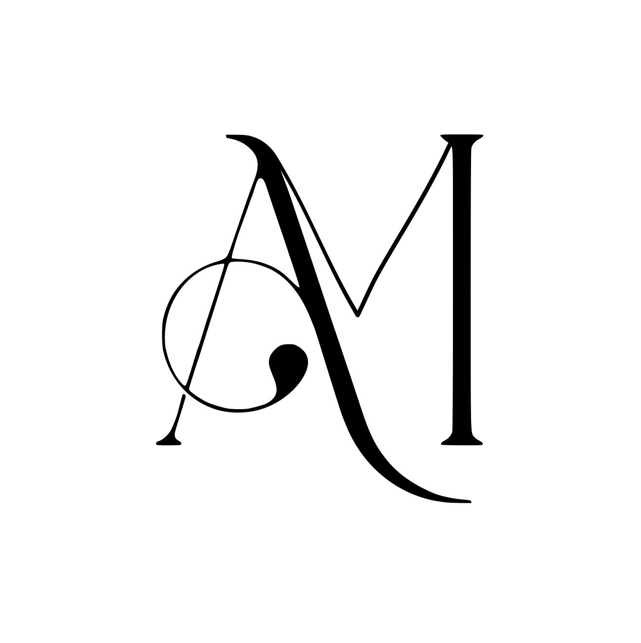 Wedding Monogram Logo AM, MA | A & M Digital Download Instant - Etsy