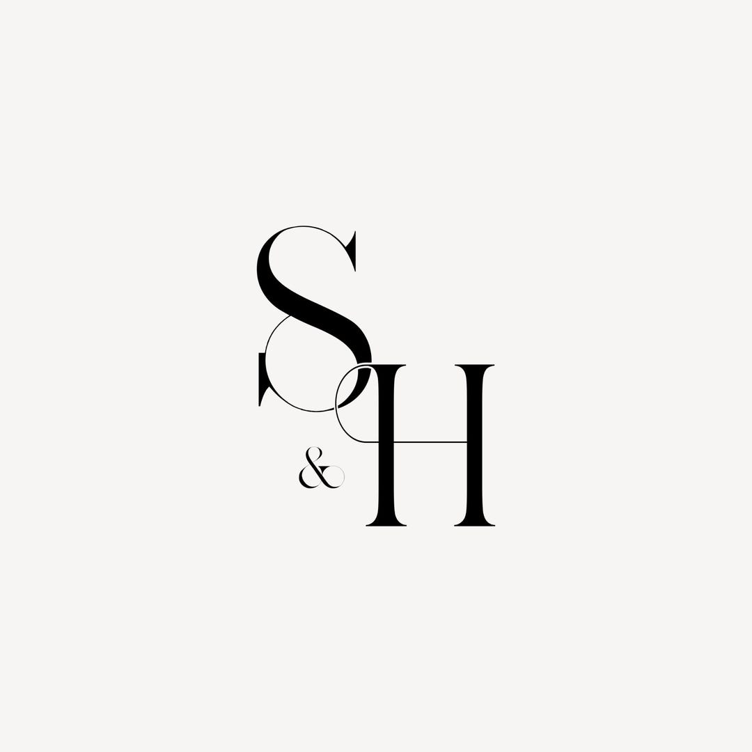 Elegant S H Wedding Logo Initials | Printable Monogram Design | Digital ...