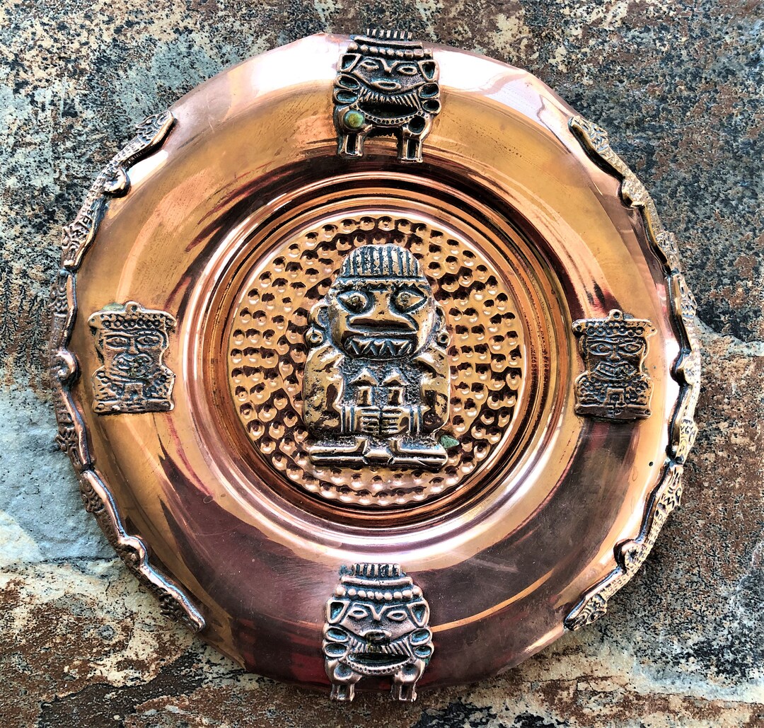 Peruvian Copper and Brass Hand Made Wall Plate~8 1/2 in Diameter ...