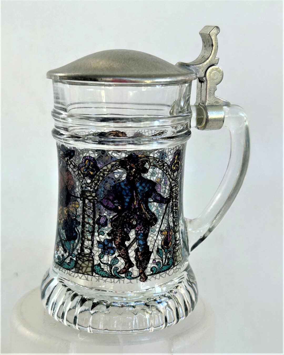 Schnapskrugerl BMF Miniature Glass Beer Stein~west Germany~zinn Pewter ...