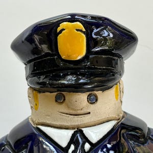 Police Officer Figurine~handmade~artist Signed~cop Has a Club Behind ...
