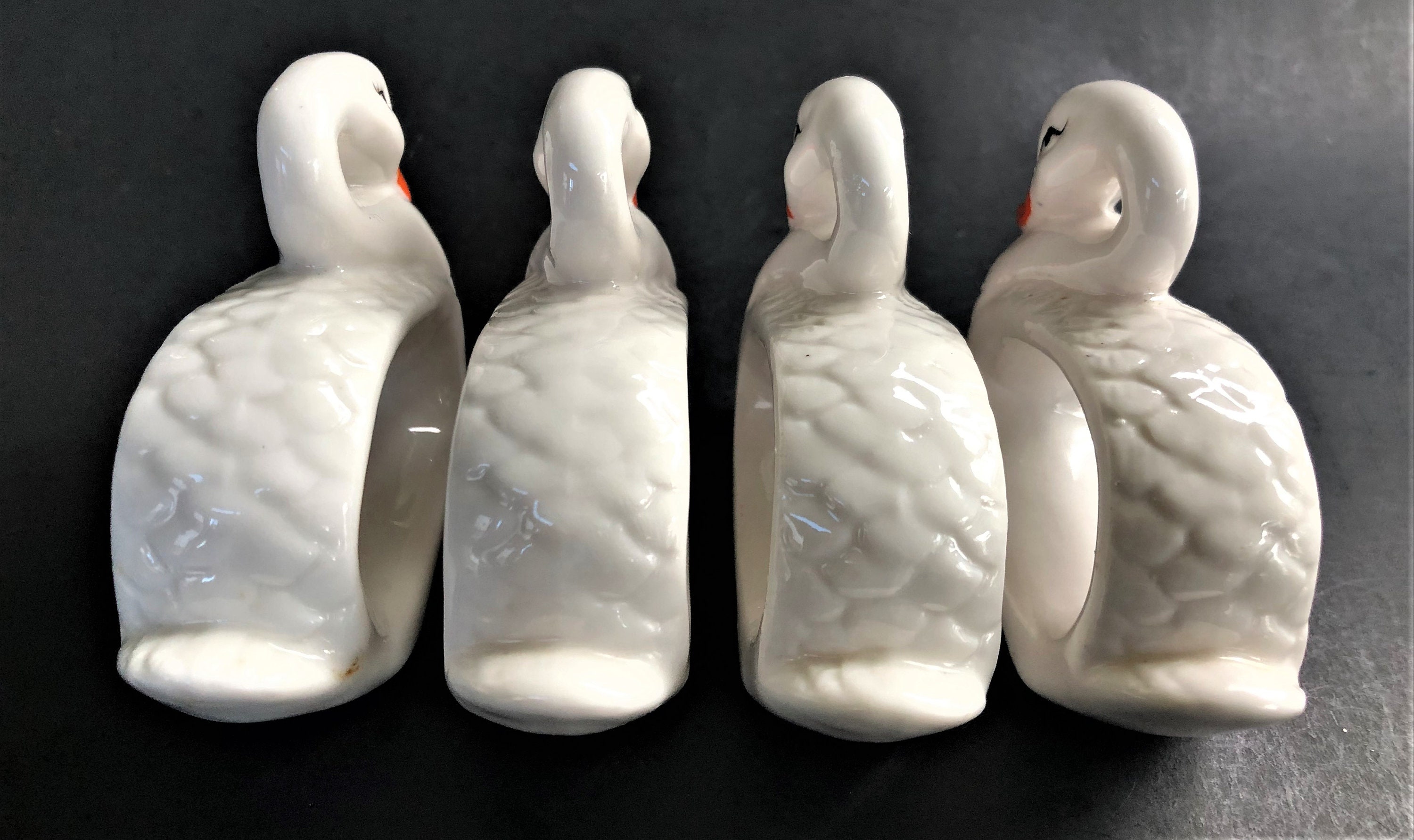 Swan Napkin Ringsbone White Chinaset of 4retro Home - Etsy