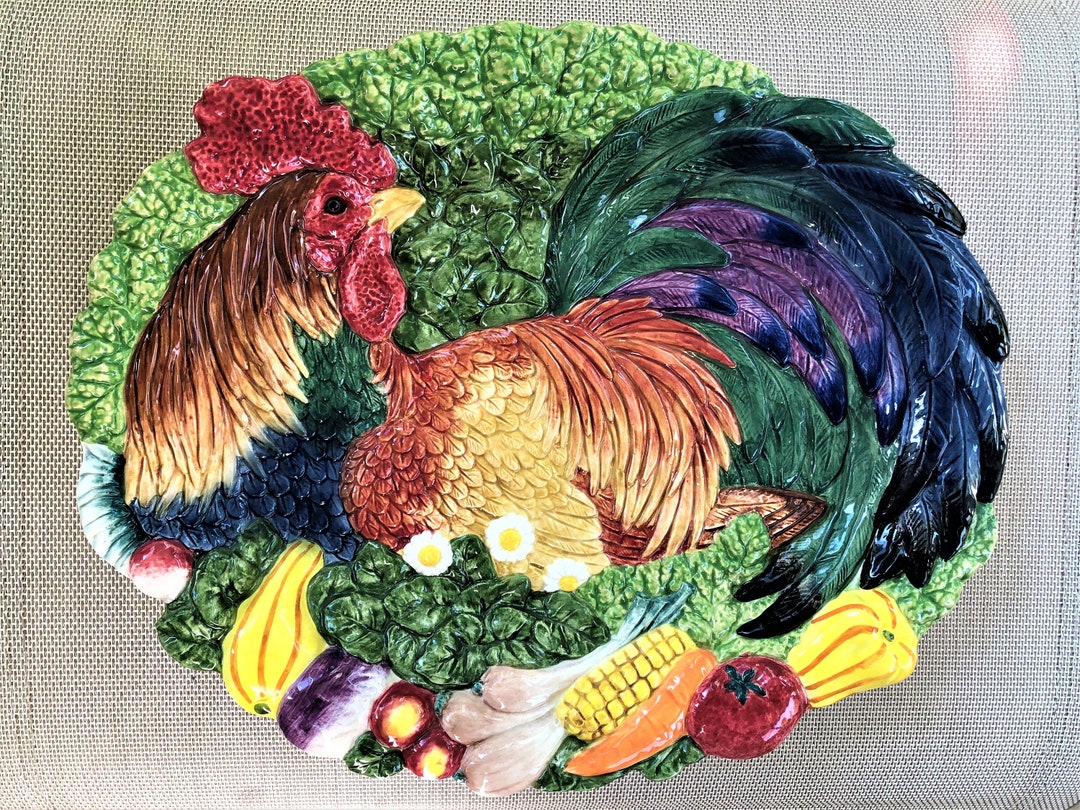Fitz & Floyd Coq Du Village Rooster Platter~decorative Fall Decoration ...